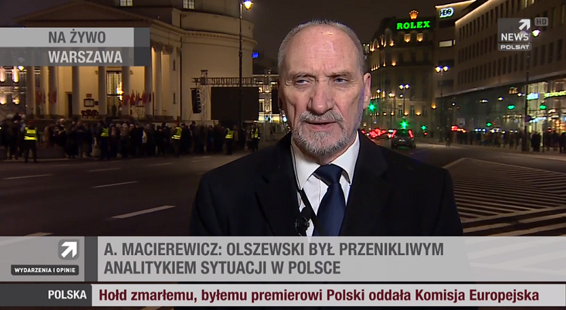 Macierewicz: Jan Olszewski stał zawsze przy wartościach