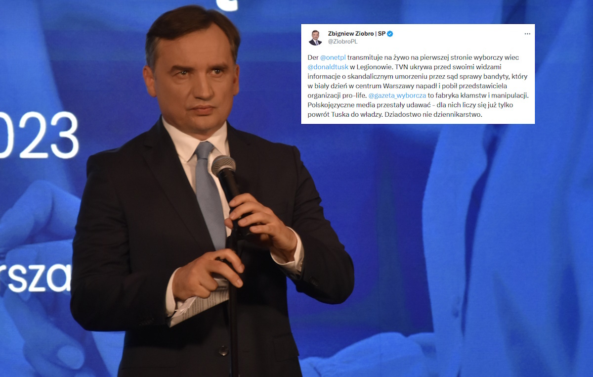 Mocny wpis Ziobry: Polskojęzyczne media przestały udawać