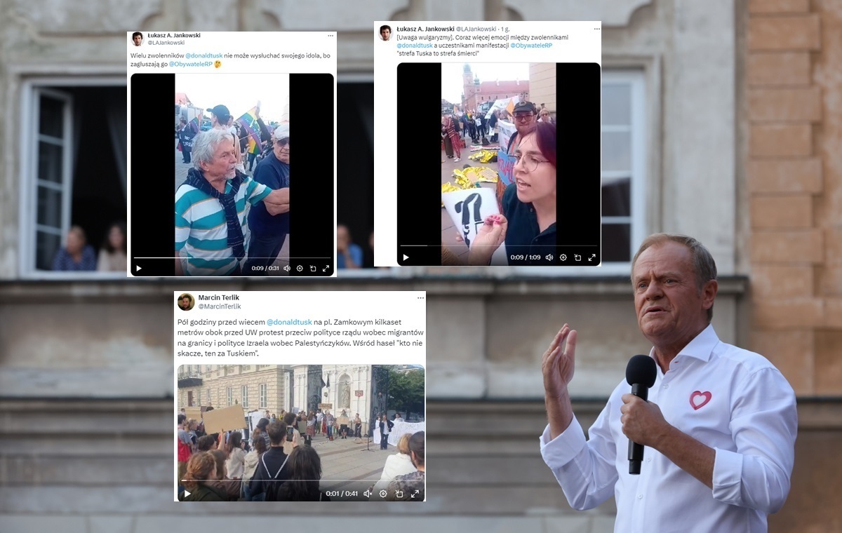 Awantura na wiecu Tuska! Obywatele RP kontra zwolennicy PO