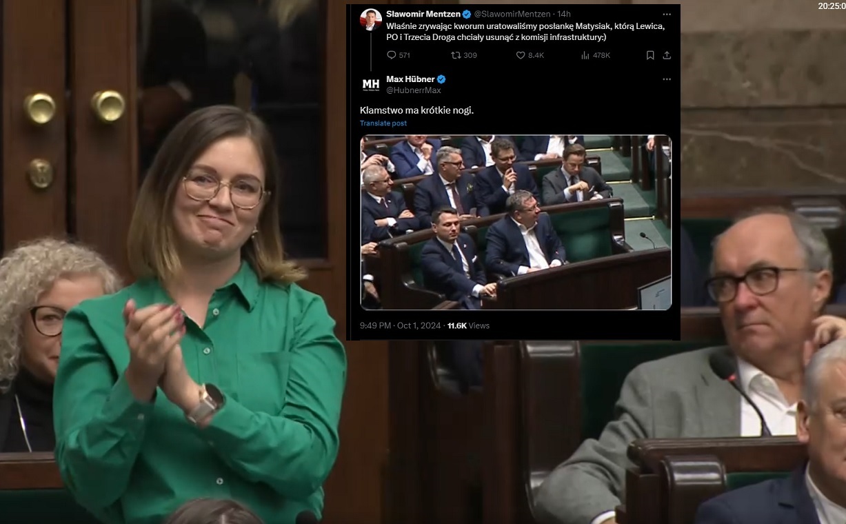 Wielkie oklaski dla Matysiak. Czym pochwalił się Mentzen?