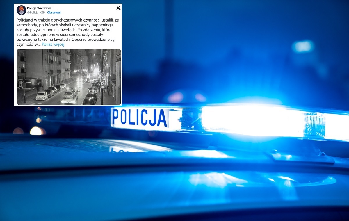 Zaskakujące ustalenia policji ws. niszczenia aut w Warszawie