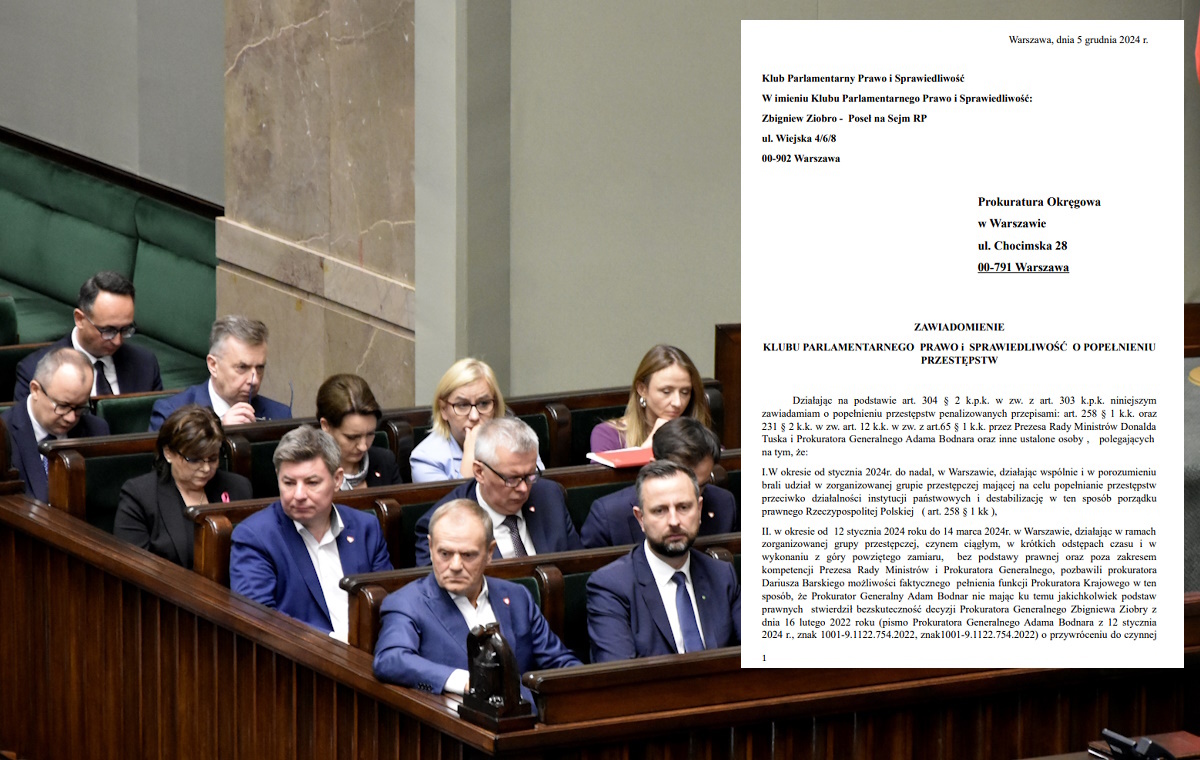 Ważne! KP PiS złożyło zawiadomienie na Tuska i Bodnara