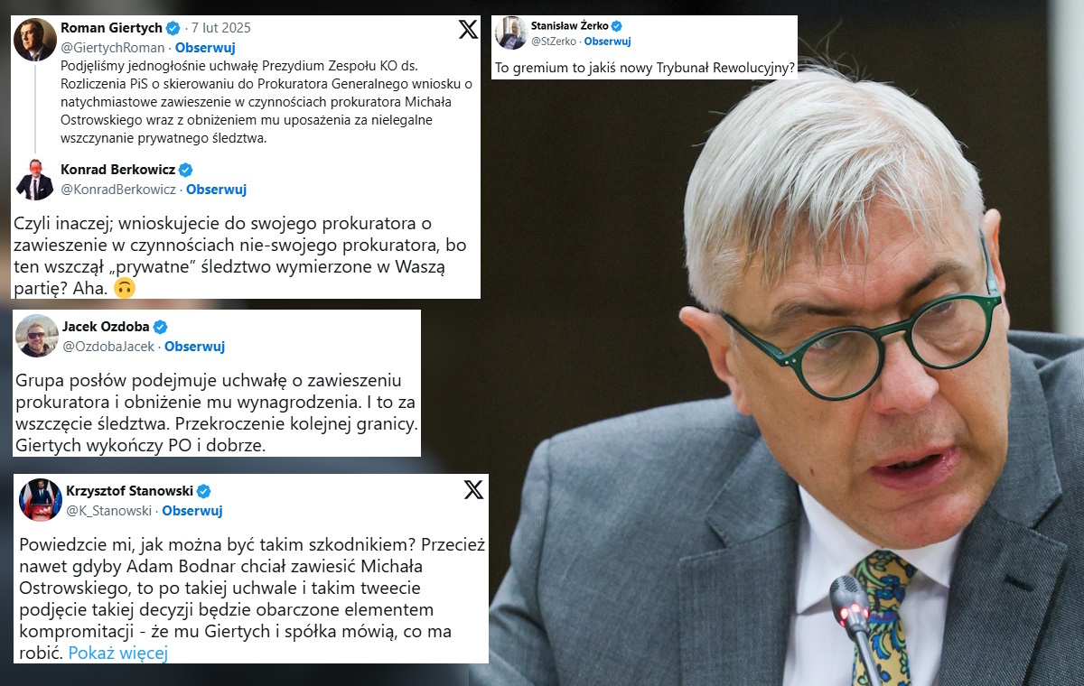 KO chce zawieszenia prok. Ostrowskiego. Lawina komentarzy