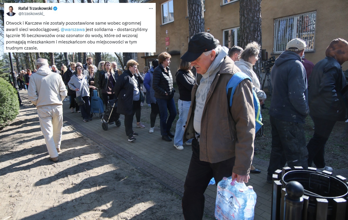 Trzaskowski chce się wykazać. Wysłał do Otwocka beczkowozy