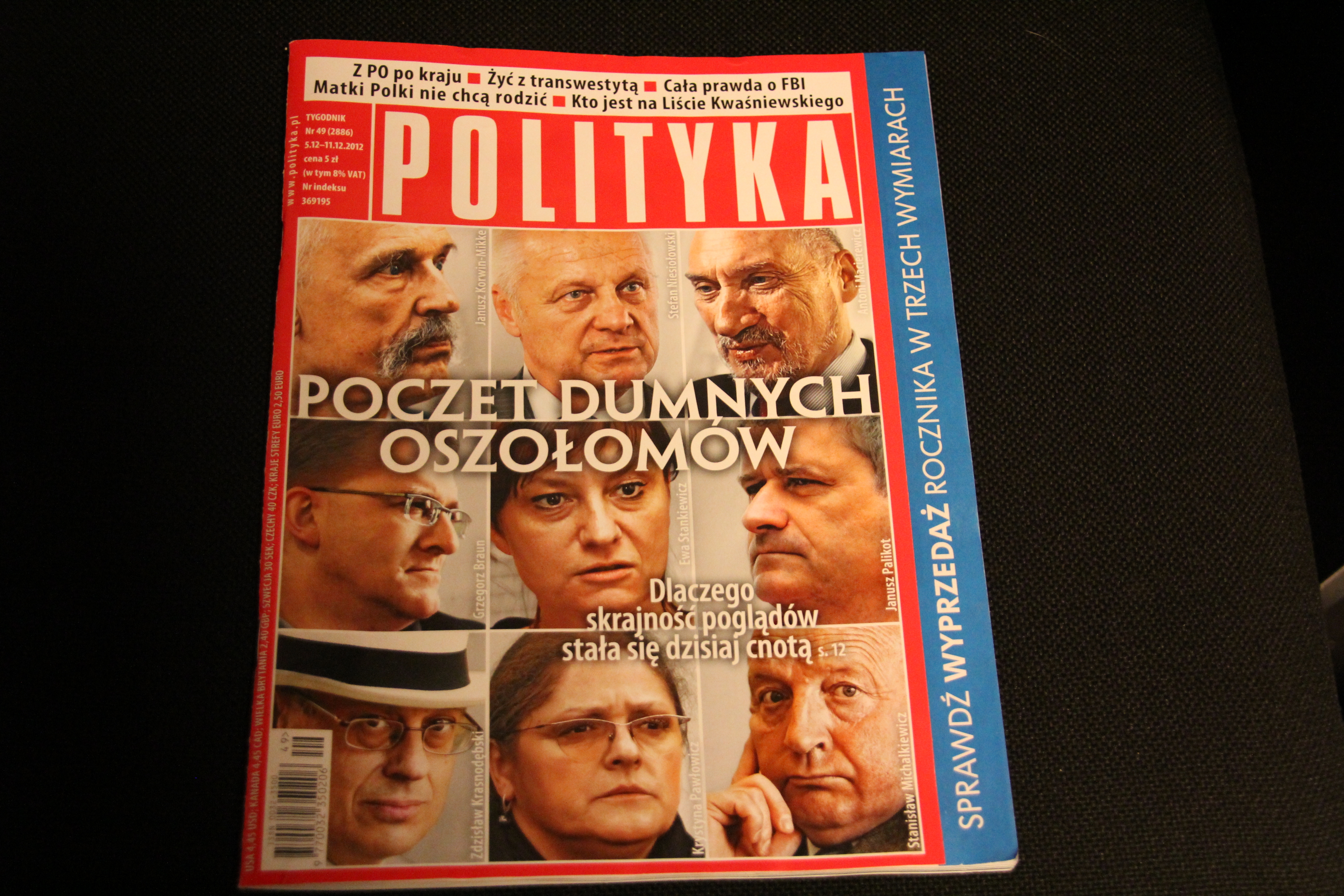 Piotr Semka o okładce tygodnika "Polityka": "Zachowam ją dla mojej ...